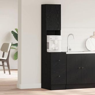vidaXL Vidaxl - Meuble de cuisine avec tiroir Ch&ecirc;ne noir Bois ding&eacute;nierie