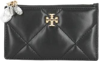 Tory Burch Femme, Accessoires, Noir, Taille: ONE Size Quilted Charm Zip Card Case