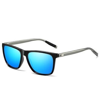 Generic Lunettes de soleil minimalistes &agrave; monture carr&eacute;e - Design polaris&eacute;, protection UV400, nuances dext&eacute;rieur tendance, Cadre noir - Jambe de pistolet - Bl