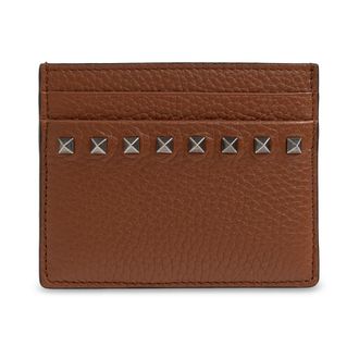 Valentino Garavani Rockstud-Kartenetui aus genarbtem Kalbsleder - - Accessories - Herren - Braun - ONE SIZE