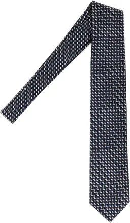 Brioni Geometric Silk Necktie - Navy