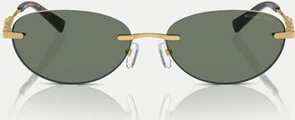 Michael Kors Manchester lunettes de soleil ovales &agrave; verres verts en vert uni