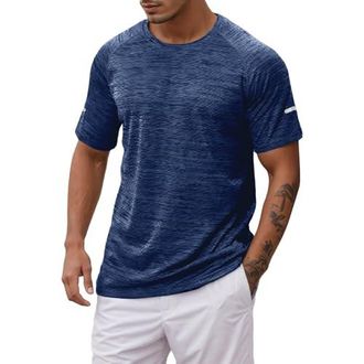 Generic T-shirts pour hommes en coton col rond l&eacute;ger haut loisirs confortable respirant extensible dans de nombreuses couleurs hommes t-shirts d&eacute;t&eacute; basiques t