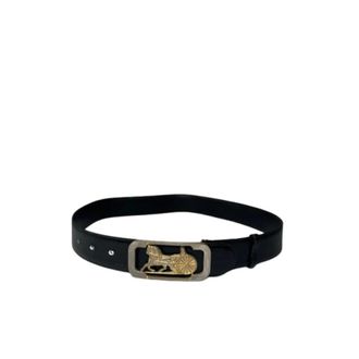 Celine Pre-owned Vintage Carriage Logo Belt - - Pre-owned - Damen - Schwarzk - ONE SIZE