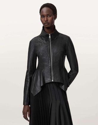 AllSaints Grace - Bikerjacke in Schwarz