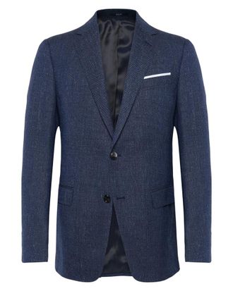 Joop Einreihiges Sakko mit Struktur aus einem Wolle-Leinen-Mix, Slim in