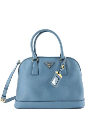 Prada grand sac cabas Open Promenade Bag en cuir Saffiano - Bleu
