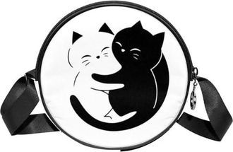 Generic Sac &agrave; bandouli&egrave;re rond rond pour femme, petit sac &agrave; bandouli&egrave;re avec fermeture &eacute;clair et bretelles r&eacute;glables