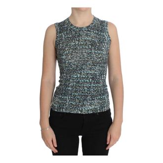 Dolce & Gabbana Stilvolle Blaue Wollweste - - Tops - Damen - Blau - XL