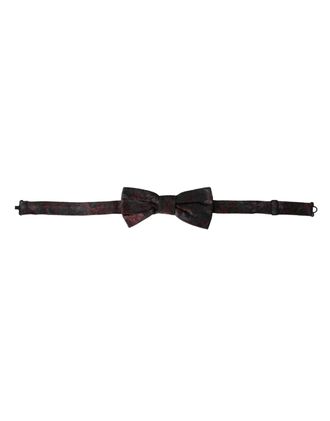 Dolce & Gabbana Red Black Floral Adjustable Neck Men Bow Tie And Silk