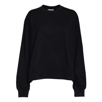 Ganni Rundhals-Sweatshirt - - Sweatshirts & Hoodies - Damen - Schwarzk - M