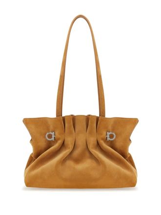 Ferragamo petit sac port&eacute; &eacute;paule Soft - Marron