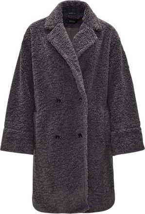 OPUS Damen Mantel | Teddymantel HONISE Loose im Oversize Look Graphite Glaze, 42