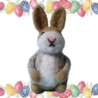 Generic Filzhase - Handgemachte geh&auml;kelte Tiere, niedlicher Filzkaninchen tr&auml;gt bunte M&auml;ntel, geschickt gearbeitete Osterk&ouml;rbe, Kunsthandwerk mit Seele