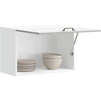 vidaXL Vidaxl - Armoire murale de cuisine Lucca gris b&eacute;ton bois ing&eacute;nierie