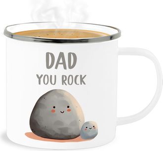 Shirtracer Emaille Becher Blechbecher - Tassen - Dad you rock I Vatertagsgeschenk für Papa Geschenk Vatertag personalisiert I Papi Geschenke Väter Geschenk Vater