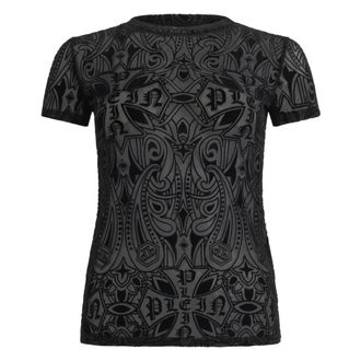 Philipp Plein Femme, Tops, Noir, Taille: 40 FR T-Shirt Tulle Coupe Pure Gothic