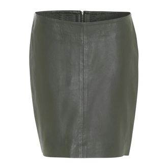 BTF-CPH Army Green Leder Bleistiftrock - - Skirts - Damen - Gr&uuml;n - L