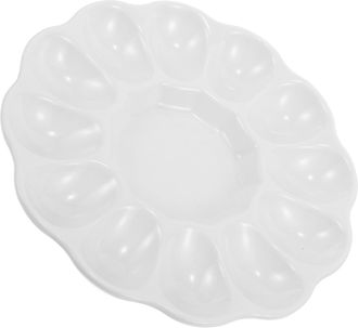 Cabilock Eierplatte Keramik F&uuml;r Gef&uuml;llte Eier Servierteller F&uuml;r Osterfeiern Praktischer Eierhalter F&uuml;r Zuhause Und Veranstaltungen Sp&uuml;lmaschinenfest Und Transp