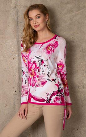 Passioni Strickpullover mit Blumen Design