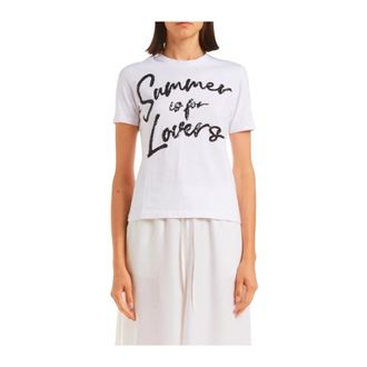 P.A.R.O.S.H. Pailletten-T-Shirt - - Tops - Damen - Wei&szlig; - L