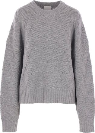 Allude Pullover mit Zopfmuster - Grau