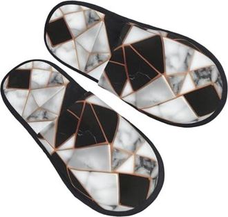 Generic Pantoufles Moelleuses Impression De Motifs Marbr&eacute;s En 3D Chaussures L&eacute;g&egrave;res Hiver Chaussons Pour Femme Homme Ext&eacute;rieur L