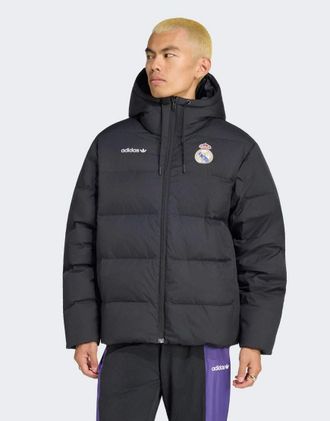 adidas Real madrid veste matelass&eacute;e en duvet noire