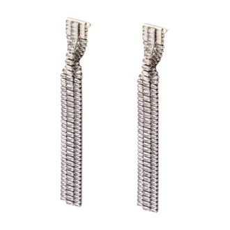 Isabel Marant Long Baguette-Cut Crystal Earrings - Silver