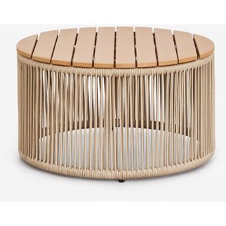 Sklum Sklum - Table basse de jardin ronde en fer et corde tressée Calipso Ø70 cm