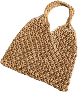 Soimiss à Bandoulière Tissé Coton et Chic pour Femme Grand Fourre Tout de Plage avec Capacité pour Shopping Voyage et Loisirs