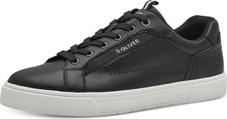 s.Oliver Herren Sneaker flach Low Top Vegan, Schwarz (Black), 44 EU