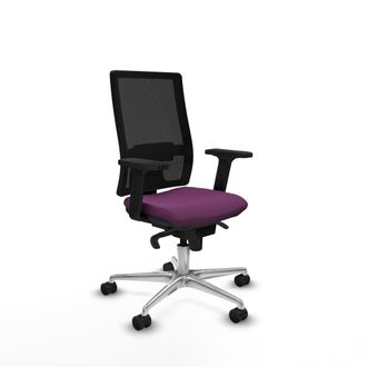 Piqueras y Crespo B&uuml;rostuhl mit 2D-Armlehnen, ausgestattet mit 5 Positionen und Schaumstoff, 65 mm Nylon-Rollen, Schwarz/Violett