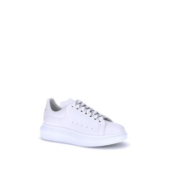 Alexander McQueen Mens White Calf Leather Bos Taurus Platform Sneakers