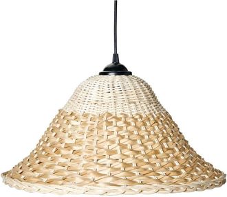 Beliani Lampe Suspendue Boho Abat-jour Tress&eacute; Main en Bambou et Rotin Naturel Guamani