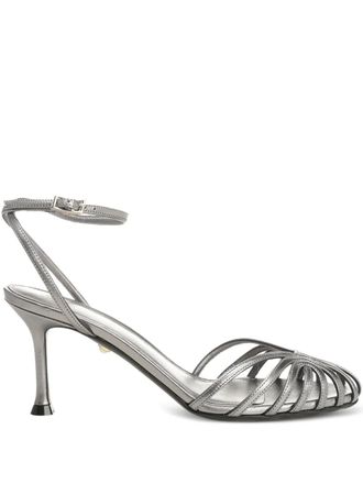 Alevì Ally Sandalen mit Knöchelriemen 75mm - Silber