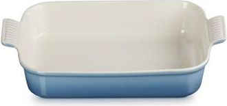 LE CREUSET Le Creuset Rechteckige Auflaufform Tradition aus Steinzeug, 32 cm, 2.31 kg, Chambray, 71102324340001