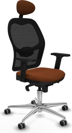 Piqueras y Crespo Schreibtischstuhl mit 2D-Armlehnen, h&ouml;henverstellbarer Lendenwirbelst&uuml;tze und festem Kopfteil, ausgestattet mit 5 Positionen und injiziertem Schaumsto