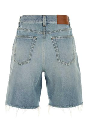 Chlo&eacute; Bermuda Denim Shorts - Blue