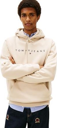Tommy Jeans Sweat &agrave; Capuche TJM REG Linear Logo EXT DM0DM20746 pour Homme, Beige, XXL, Beige (Sable du golfe), XXL