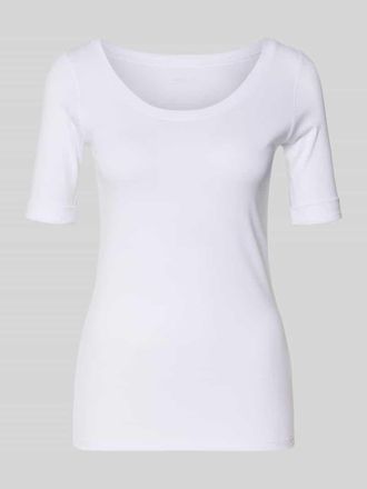 Marc Cain T-Shirt mit &Auml;rmelaufschlag und Rundhalsausschnitt