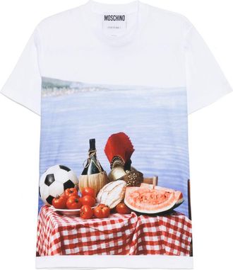 Moschino T-Shirt mit grafischem Print - Weiß