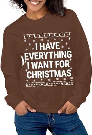 Generic Sweat assorti pour couple de Saint-Valentin 2026 avec inscription &laquo; I Have Everything I Want For Shirt/Husband Wife &raquo;, marron, XXL