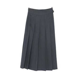 R&oacute;he Gefalteter Dunkelgrauer Rock Knopfverschluss - - Skirts - Damen - Grau - M