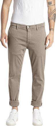 Replay Herren Chino Zeumar Slim-Fit Hyperflex X-Lite mit Stretch, Braun (Sand 020-1), 34W / 32L