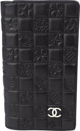 Chanel Portemonnaie - Chanel Lambskin Chessboard CC Wallet - Gr. unisize - in Schwarz - f&uuml;r Damen