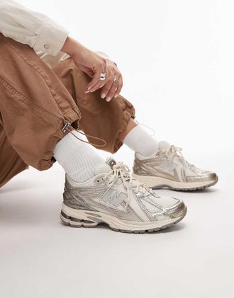 New Balance 1906 - Baskets - Blanc cass&eacute; et argent&eacute; m&eacute;tallis&eacute;