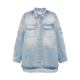 Off-white Femme, Blouses et Chemises, Bleu, Taille: 40 FR Off White Chemises Blue
