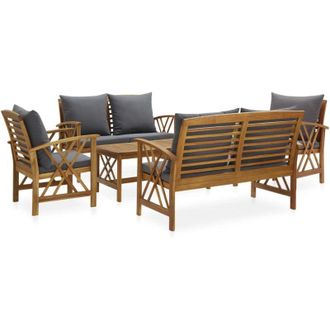 vidaXL Vidaxl - Salon de jardin 5 pcs avec coussins Bois dacacia solide