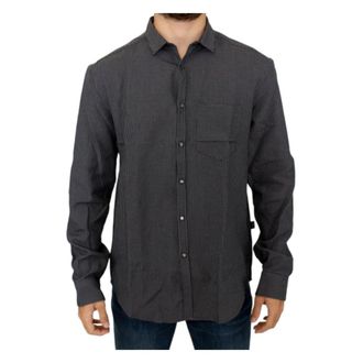 Costume National Graues kariertes Leinenmischhemd - - Shirts - Herren - Grau - XL